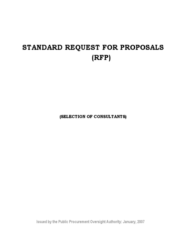 Standard Request For Proposals (RFP) - Selection of Consultants | PDF ...