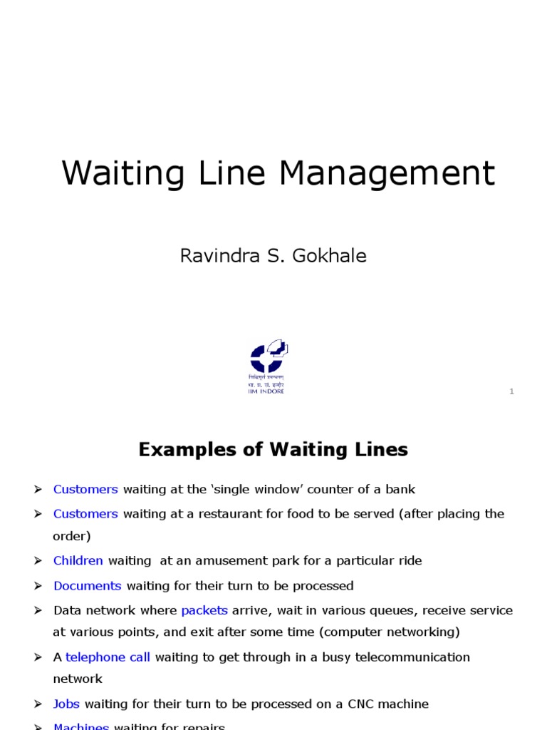 Waiting Line Management: Ravindra S. Gokhale | PDF | Computers