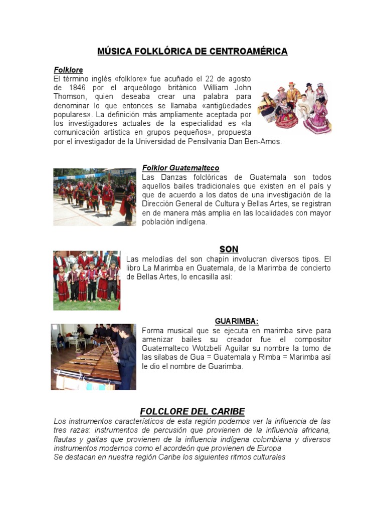 Música Folklórica de Centroamérica | PDF | Folklore | Cultura (general)