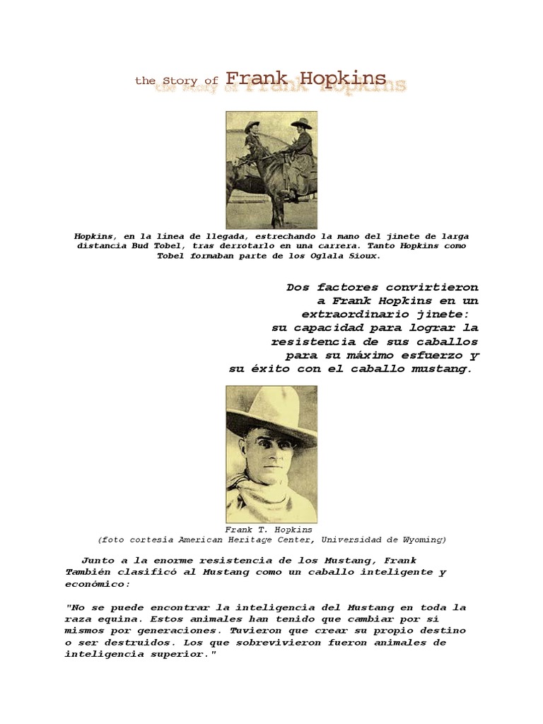 The Story of Frank Hopkins | Descargar gratis PDF | Caballos