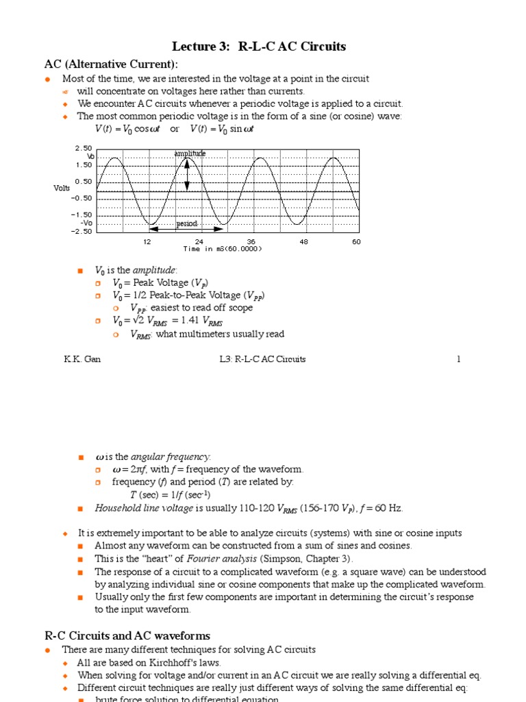 AC RLC Circuit | PDF | Sine | Trigonometric Functions