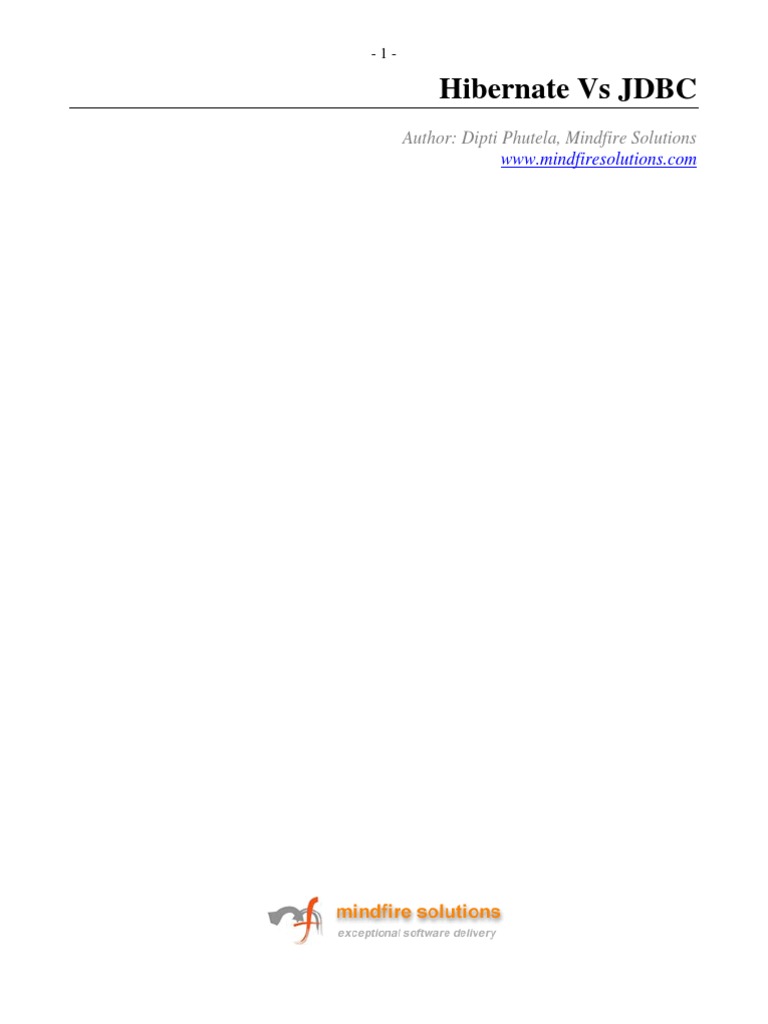 Hibernate Vs Jdbc Pdf Relational Database Databases