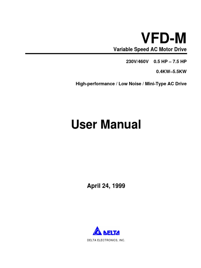 VFD-M User Manual | PDF | Alternating Current | Power Supply