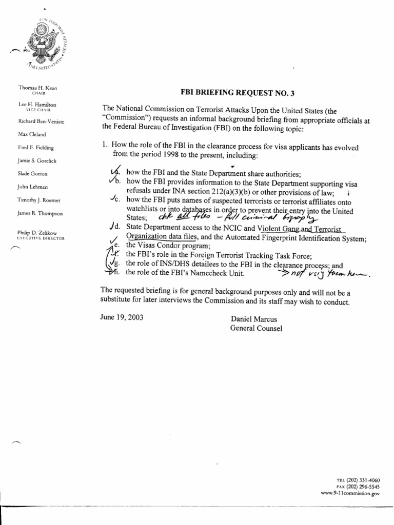 T5 B41 Notes 6-26-03 To 9-2-03 3 of 4 FDR - Tab 6 - FBI Briefing ...