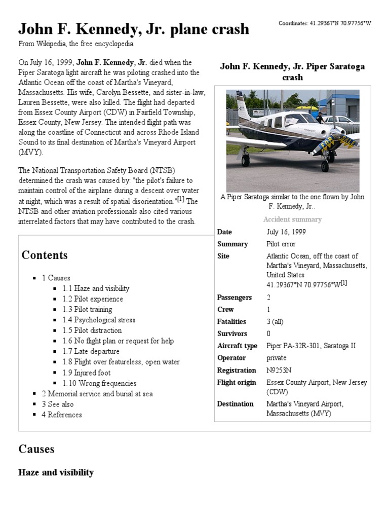 John F Kennedy Jr Plane Crash Wreckage