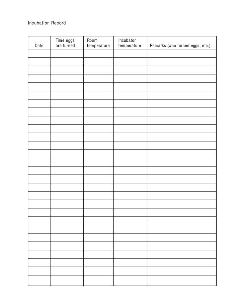 Incubation Record | PDF