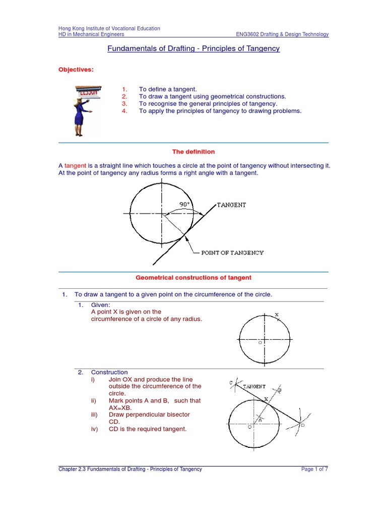 2.3principle of Tangency | PDF | Tangent | Technical Drawing