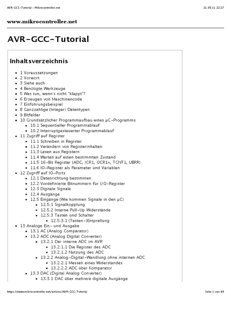 AVR GCC Tutorial | PDF