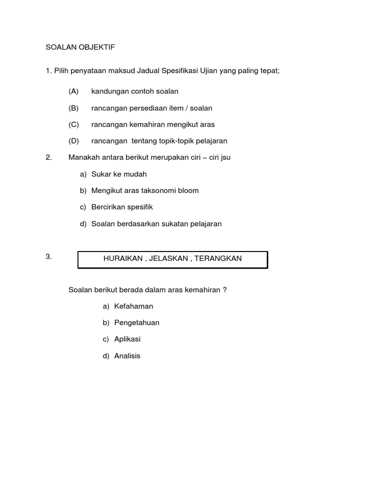 Soalan BM Jsu | PDF