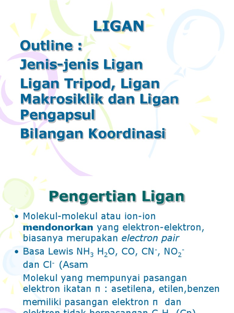 Jenis dan Teori Ligan dalam Kimia Koordinasi | PDF | Metode & Bahan ...