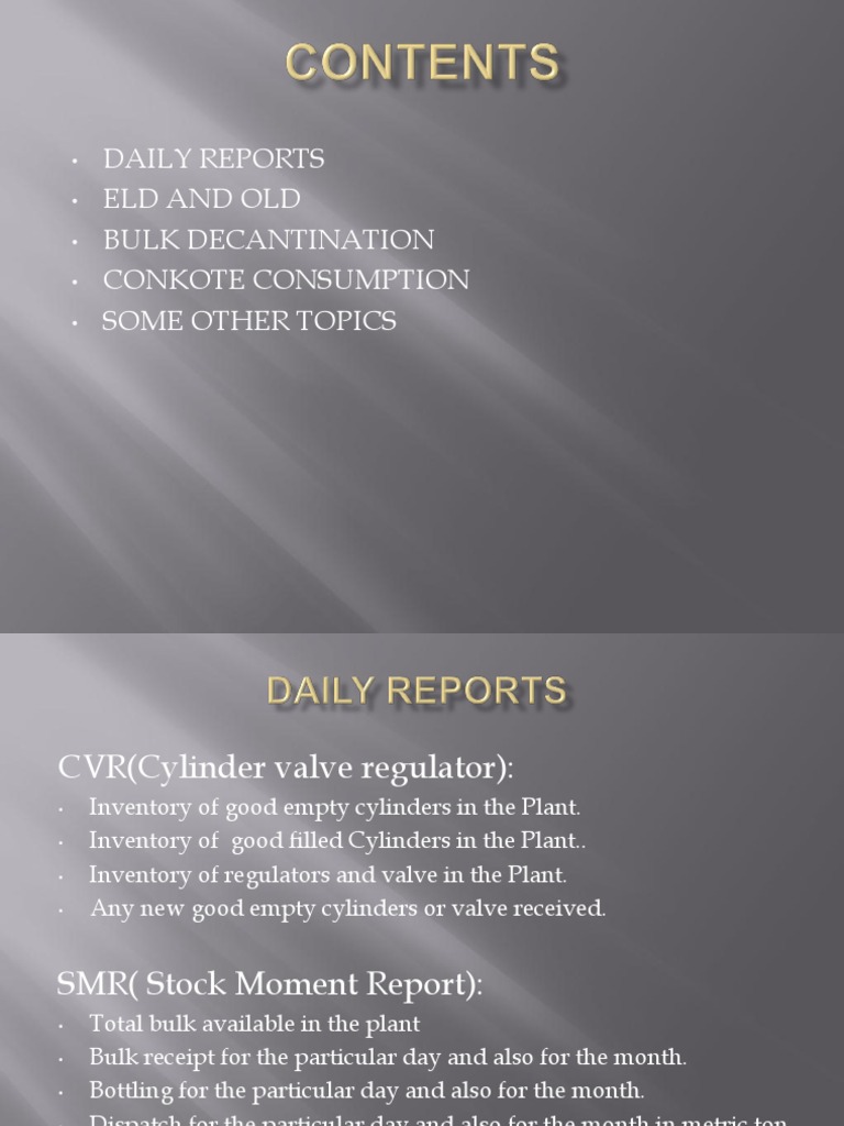 Daily Plant Inventory and Operations Report | PDF