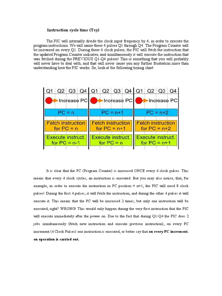 Understanding Instruction Cycle Time (Tcy) | PDF | Instruction Set | Hertz