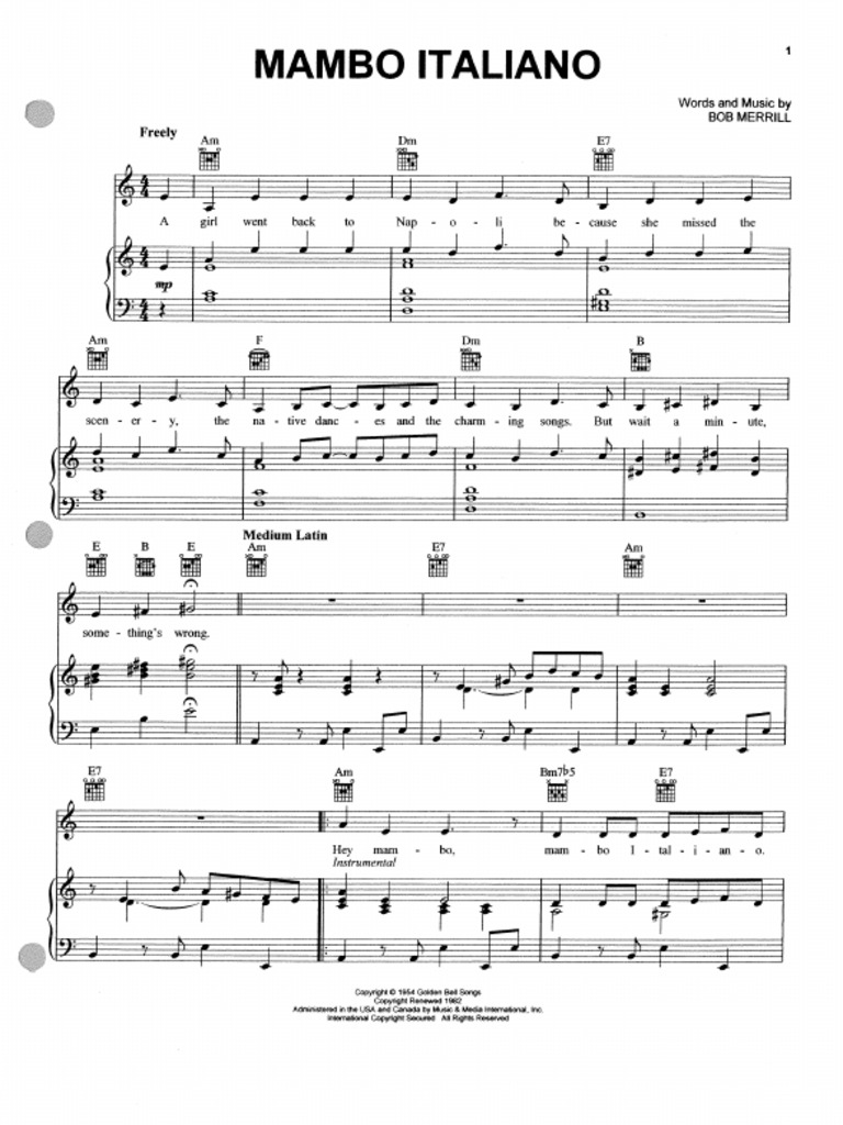 Mambo Italiano Sheet Music