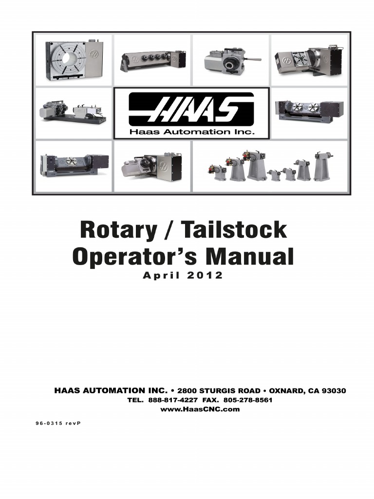 Haas 96-0315P Rotary Tailstock Operators Manual | PDF | Relay ...