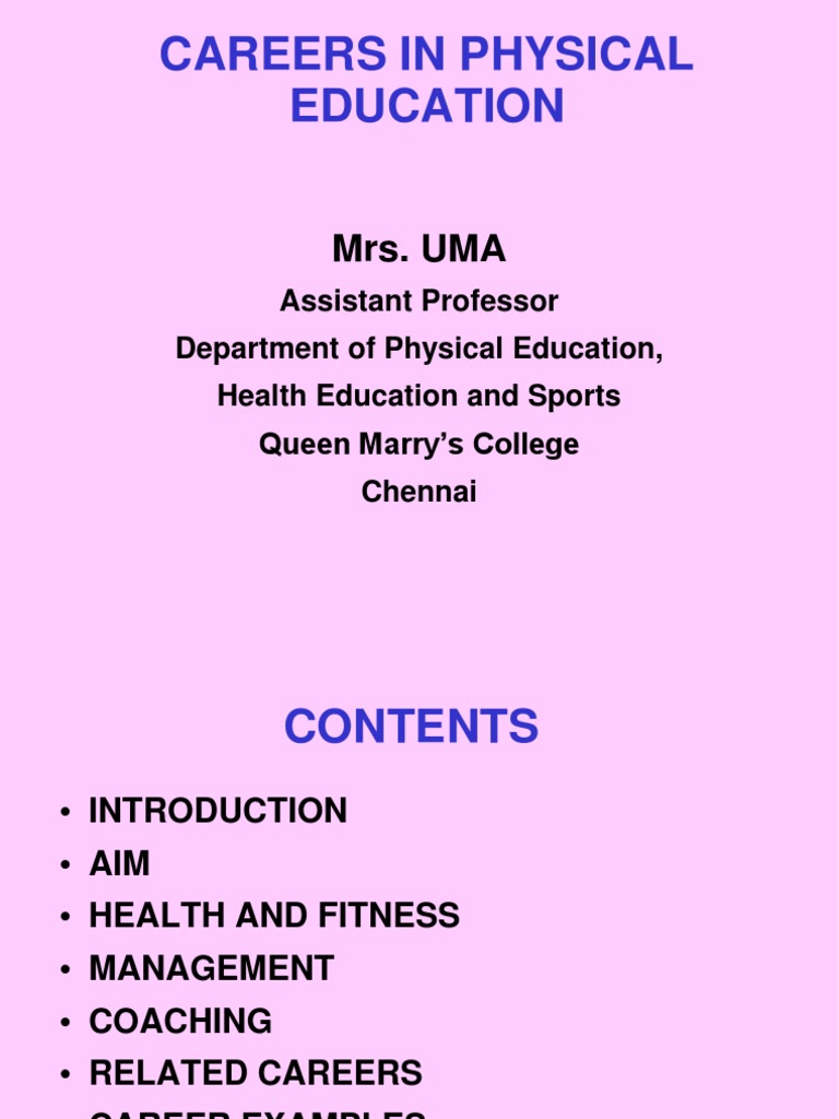 Career Paths in Physical Education | PDF | Physical Education ...