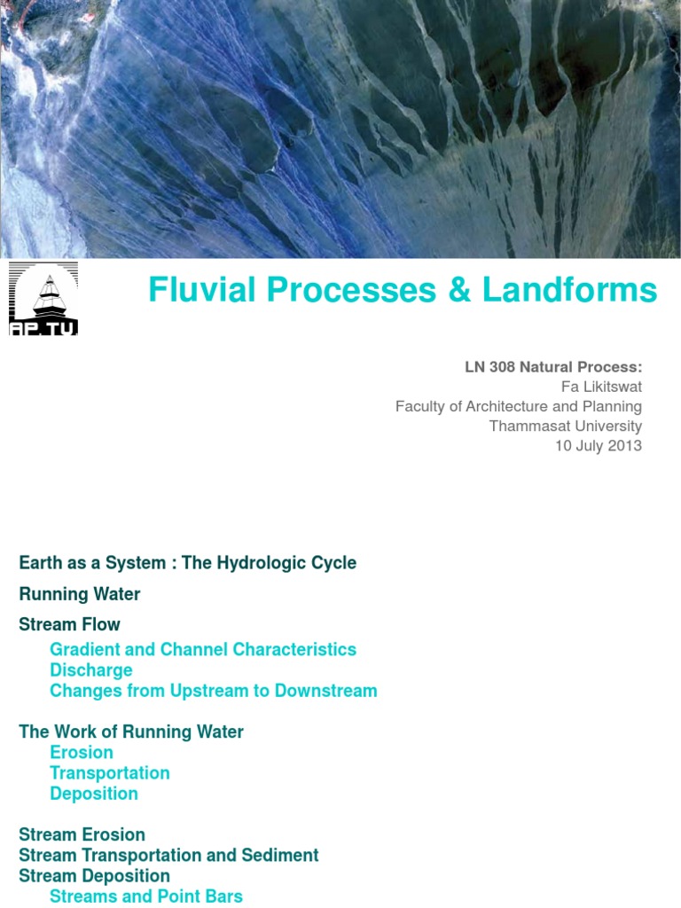 Fluvial Processes and Landforms | PDF | Stream | River