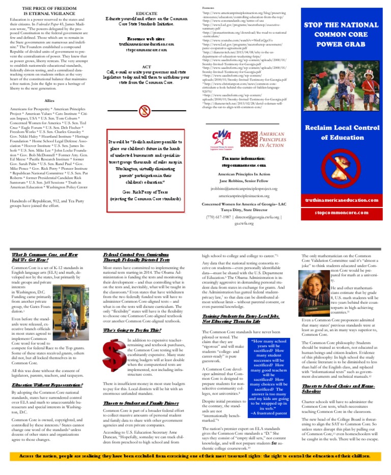 Common Core Brochure National 8 2013 | PDF | Common Core State ...