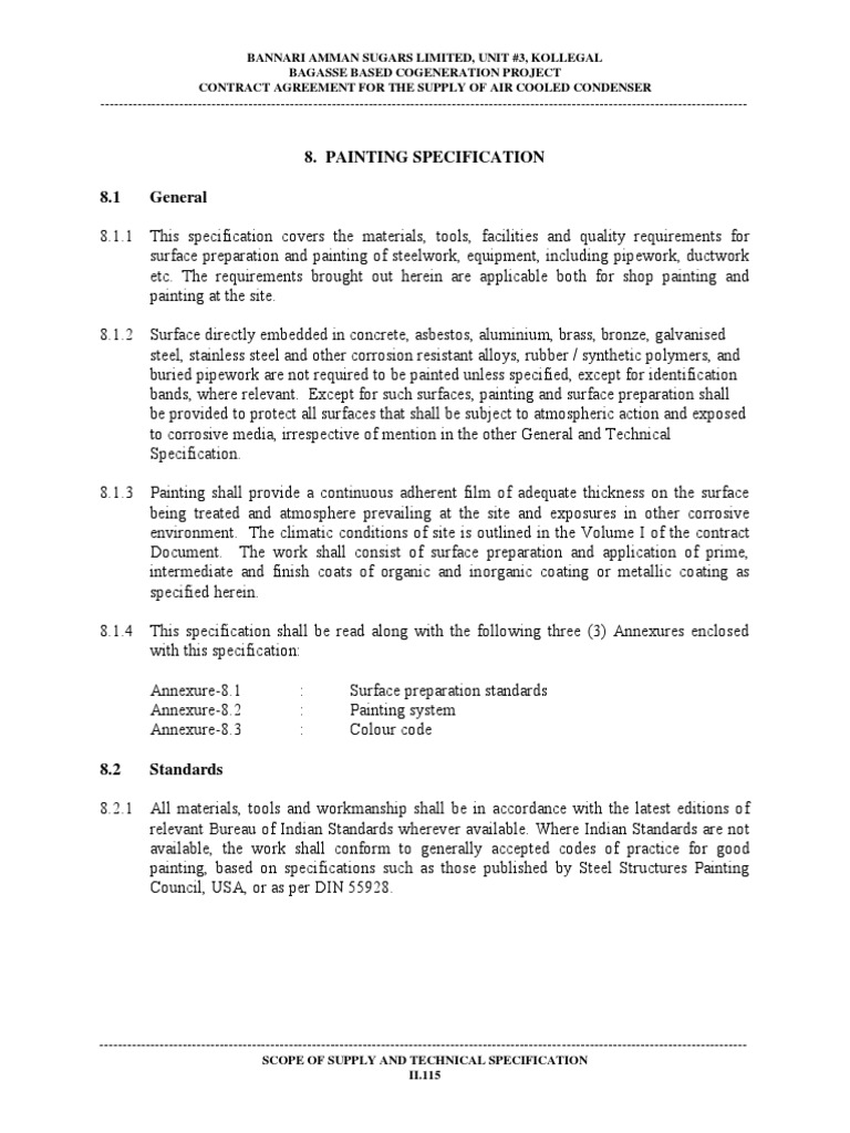Paint Specification | Paint | Corrosion
