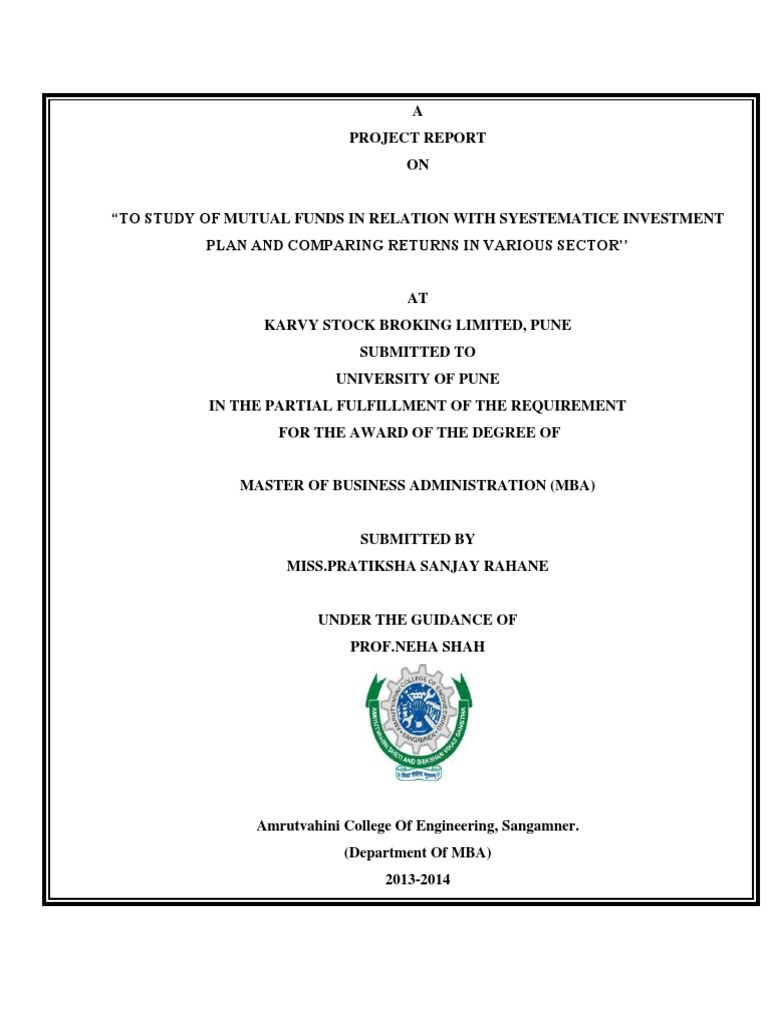 Project of Mutual Funds | PDF | Mutual Funds | Securities (Finance)