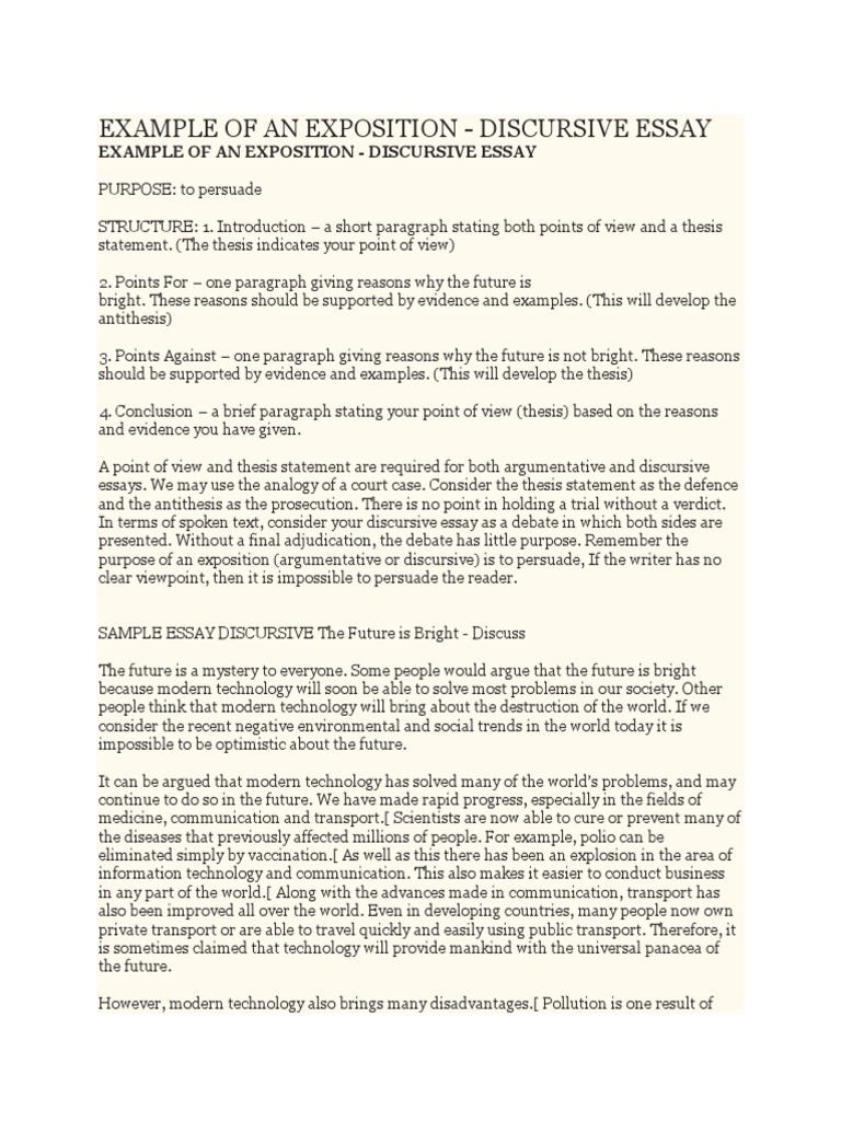 Example of An Exposition | PDF | Essays | Human Overpopulation