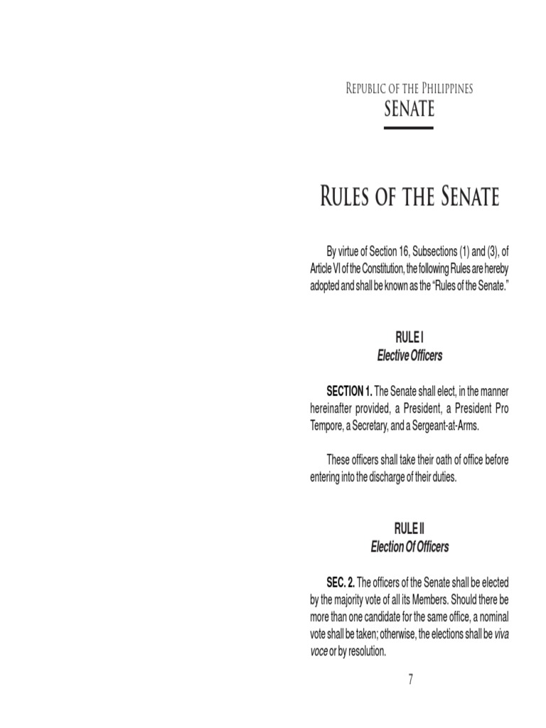 Rules of The Senate | PDF