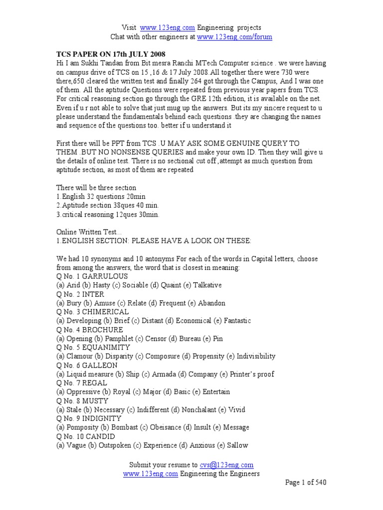 Placement Papers | PDF | Business