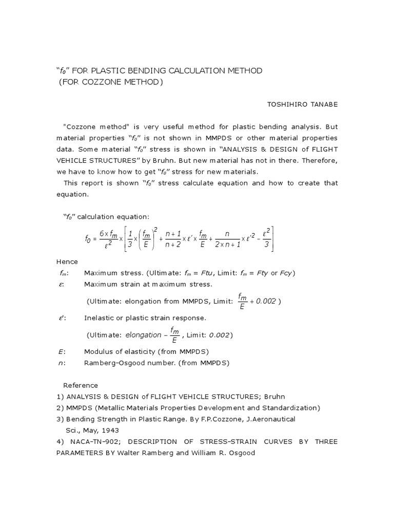 f0 For Plastic Bending | PDF | Bending | Plasticity (Physics)