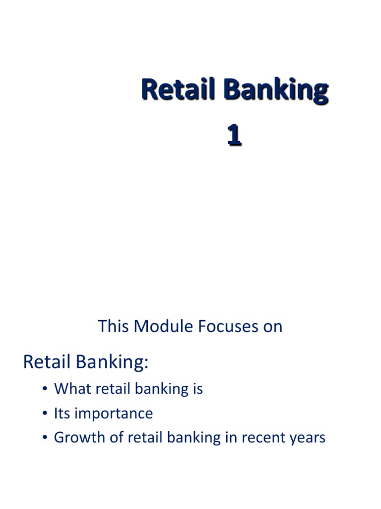 01 Retail Banking | PDF