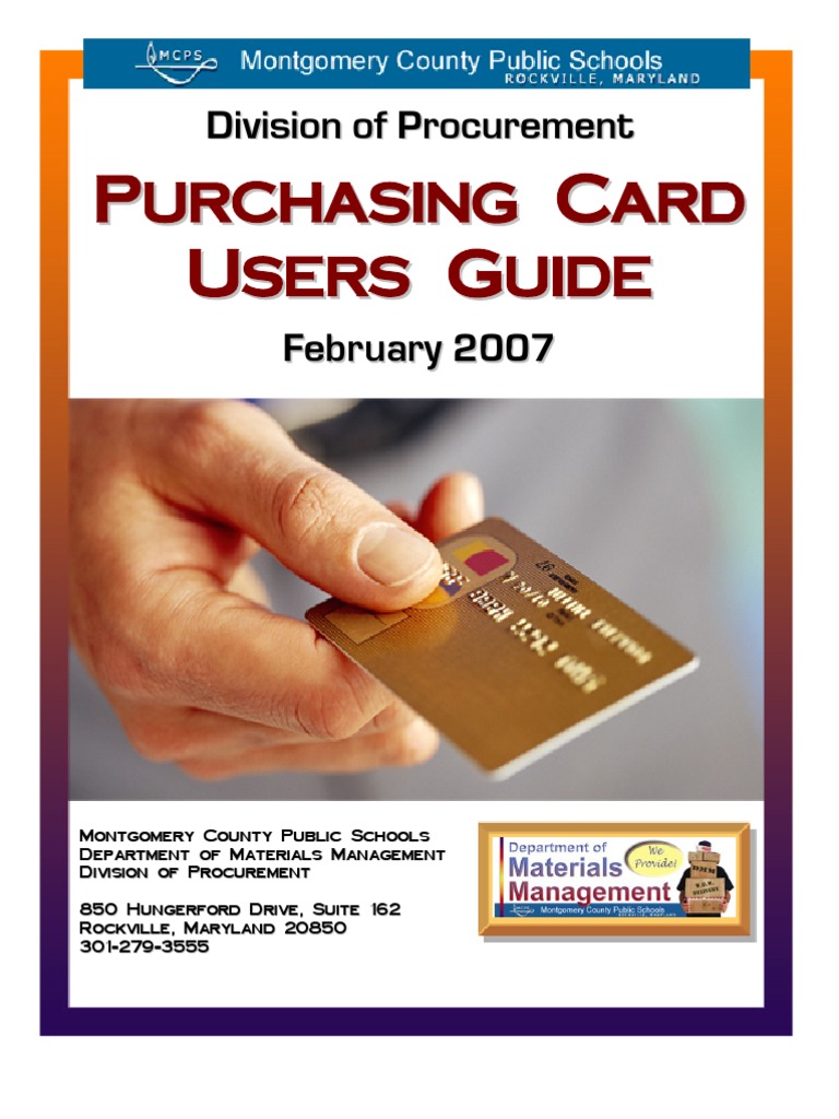 Feb 2007 Purchasing Card Guide | PDF | Invoice | Receipt