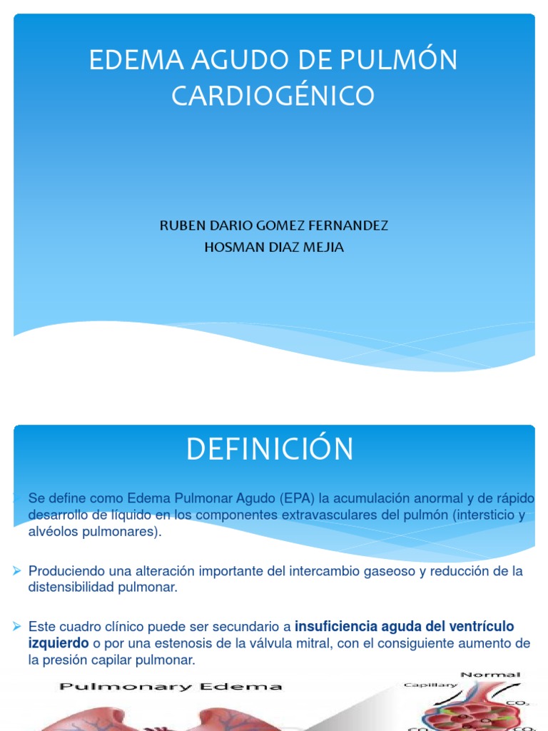 Edema Agudo de Pulmón Cardiogénico | PDF | Edema | Pulmón