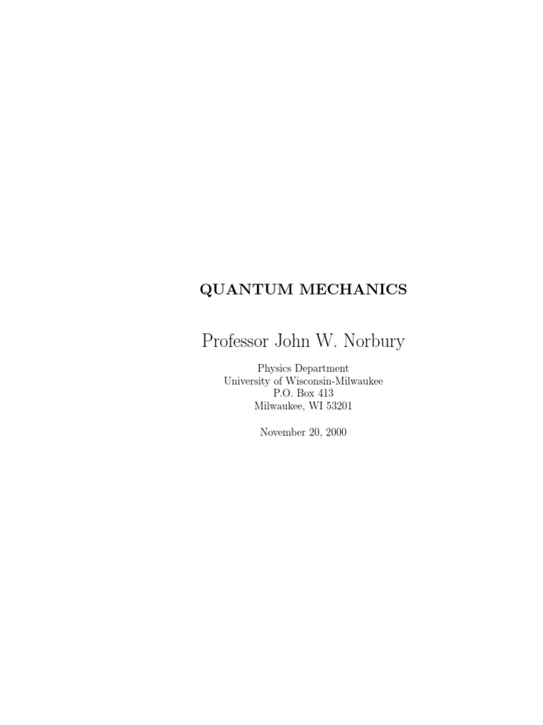 Physics - Quantum Mechanics For Undergraduates | PDF | Wave Function ...