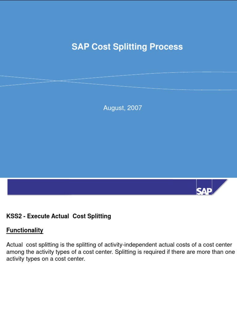 Actual Cost Splitting | PDF
