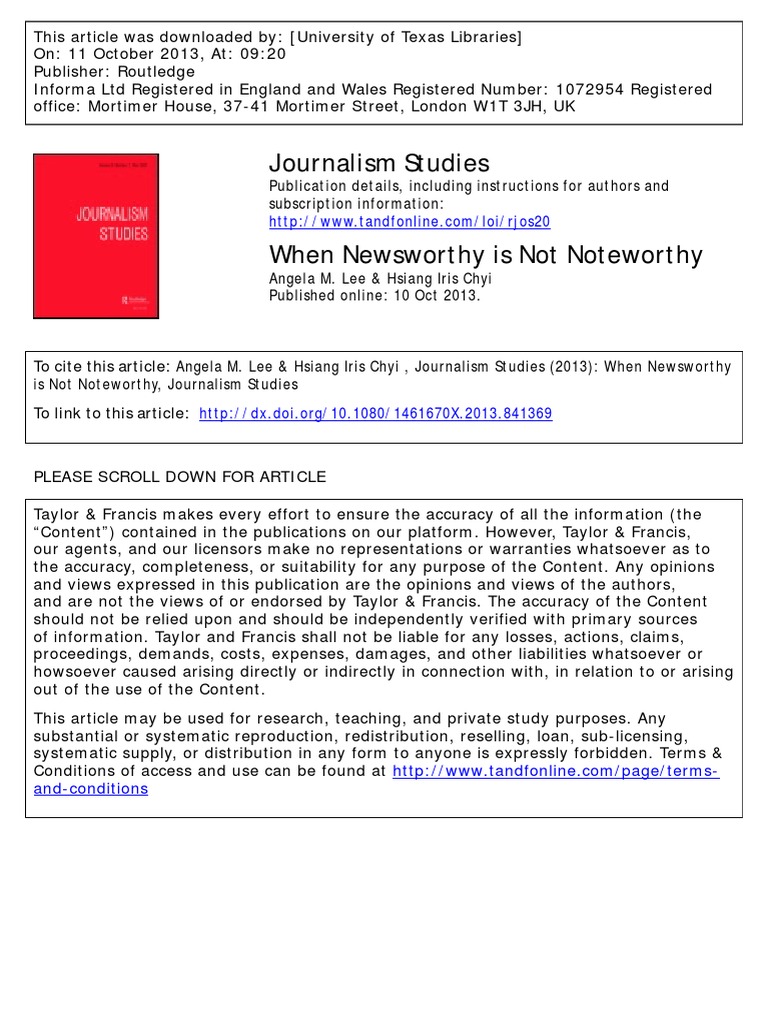 When Newsworthy Is Not Noteworthy: Examining The Value of News From The ...