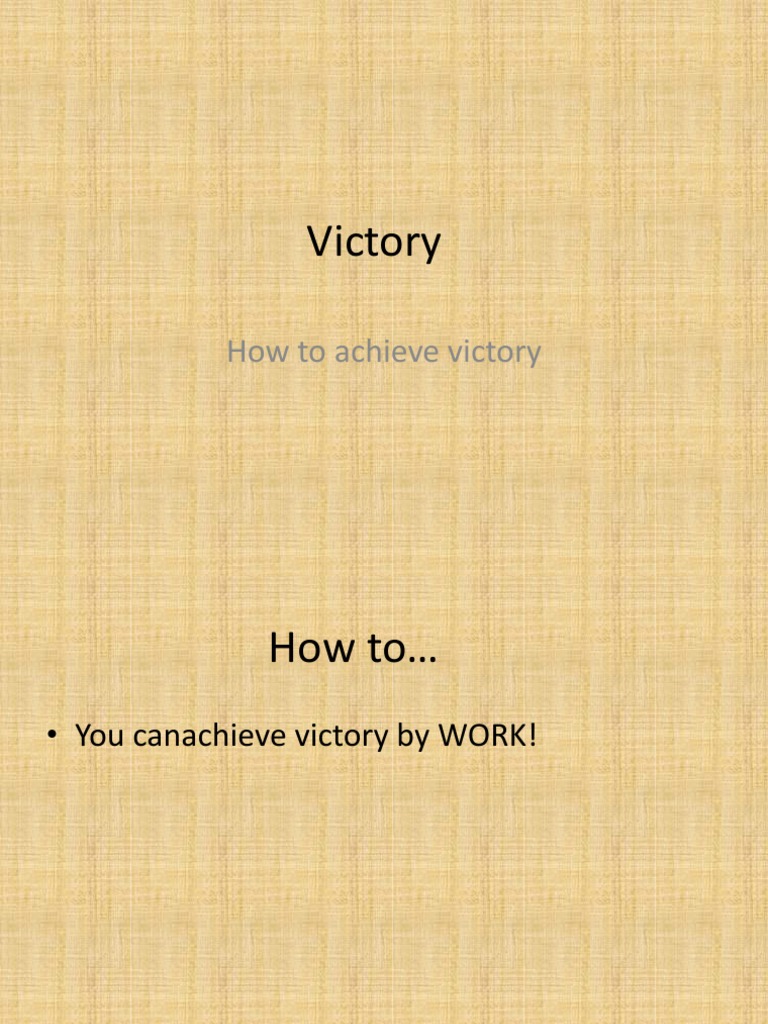 Achieving Victory Through Hard Work | PDF | Career & Growth | Business