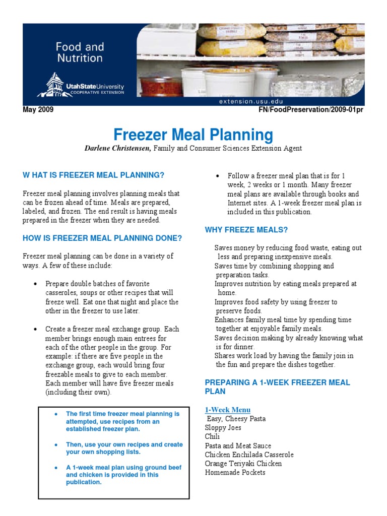 Freezer Meal Planning-FN FoodPreservation 2009-01pr | PDF | Pasta ...