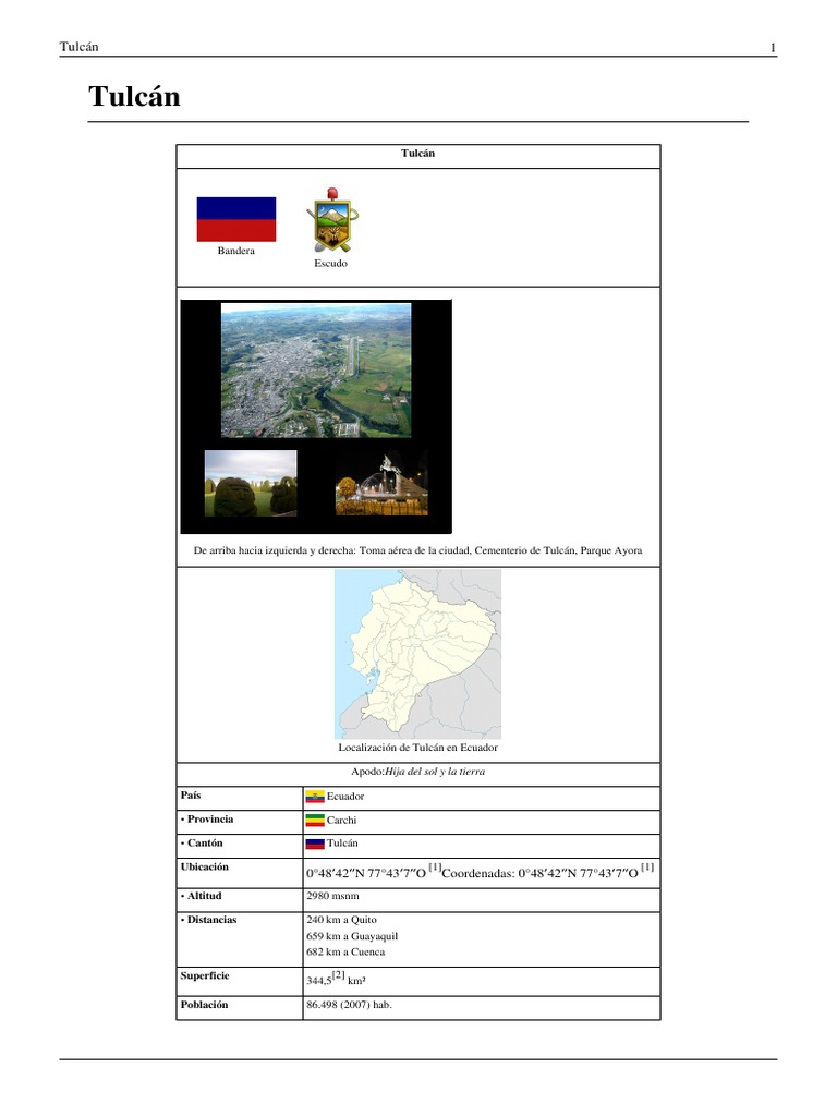 Ciudad de Tulcan - Ecuador | PDF | Viajes y turismo