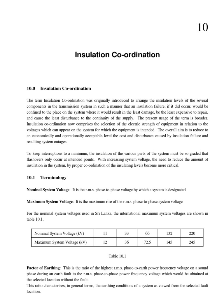 Insulation Coordination in High Voltage Systems | PDF | Insulator ...