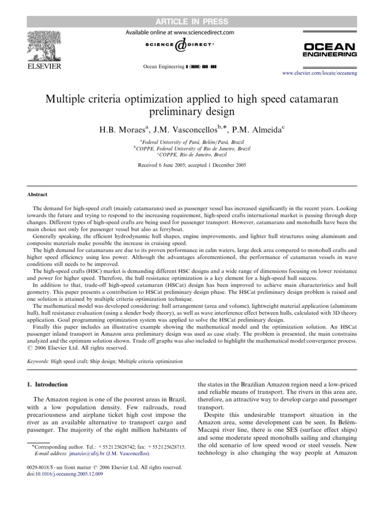 High-Speed Catamaran Design Optimization | PDF | Mathematical ...