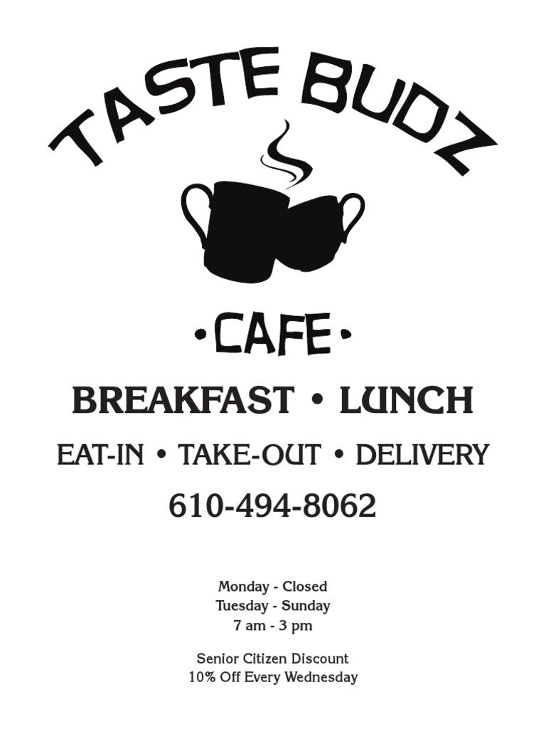 Taste Budz Cafe Menu | Hamburgers | French Fries