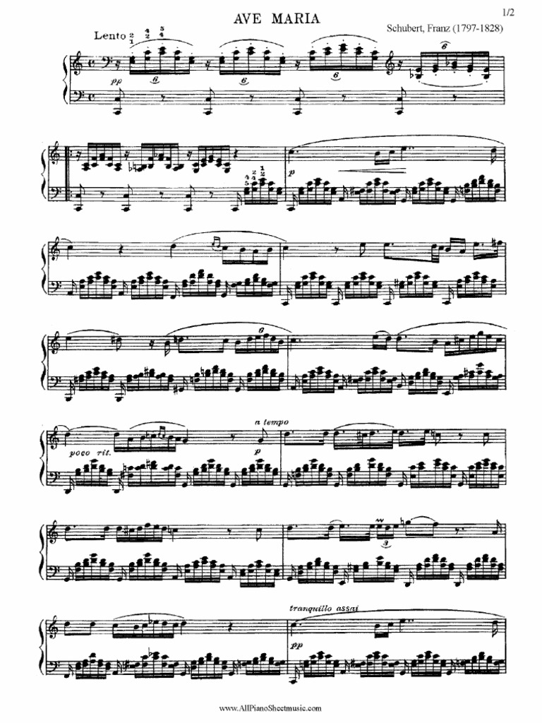Ave Maria Schubert Piano