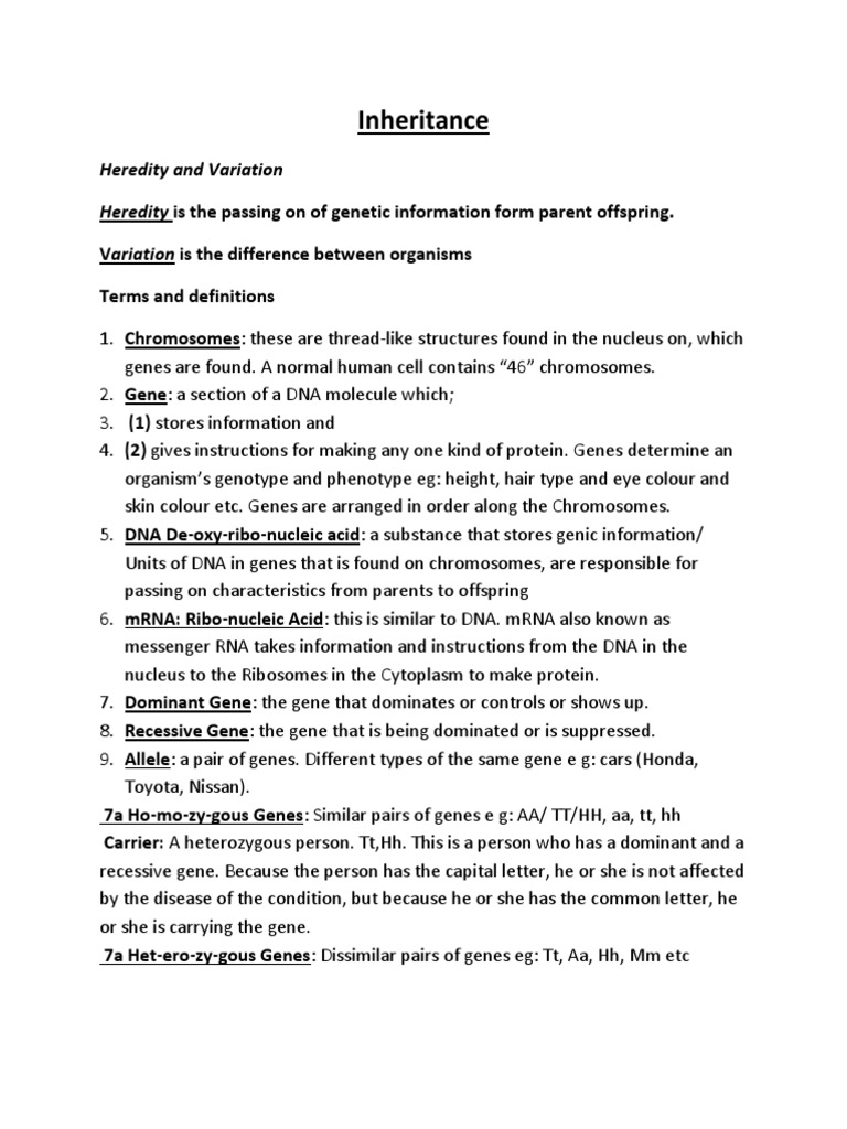 2a Inheritance C | PDF | Ploidy | Meiosis