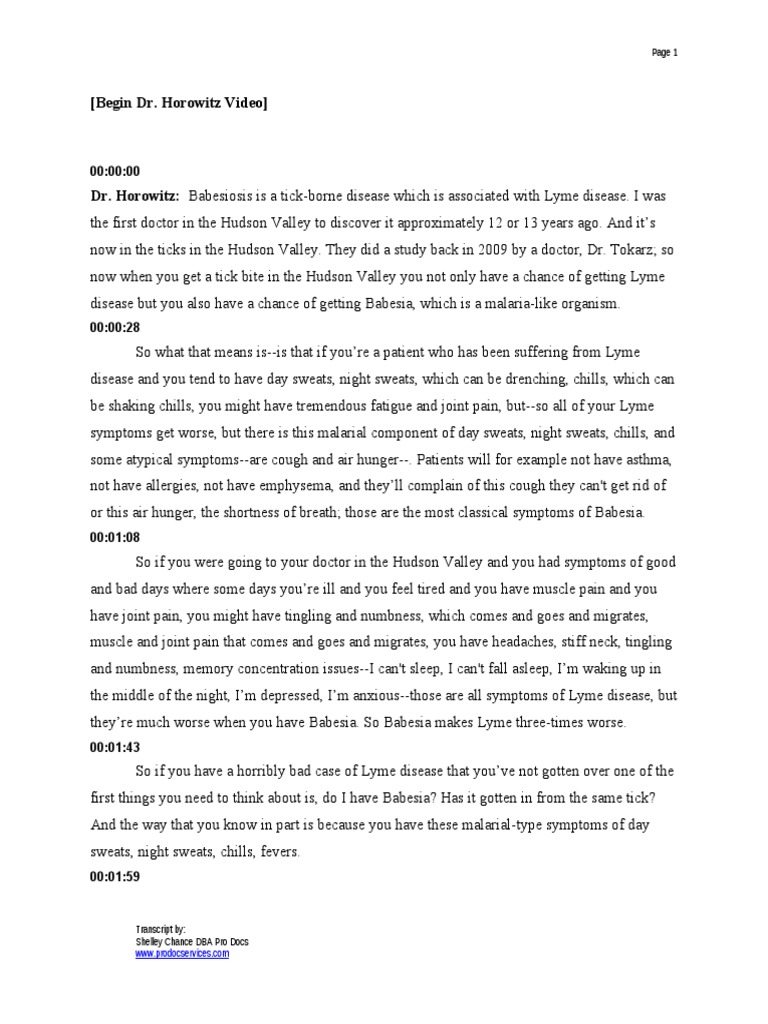Dr. Horowitz Video | PDF | Lyme Disease | Fibromyalgia