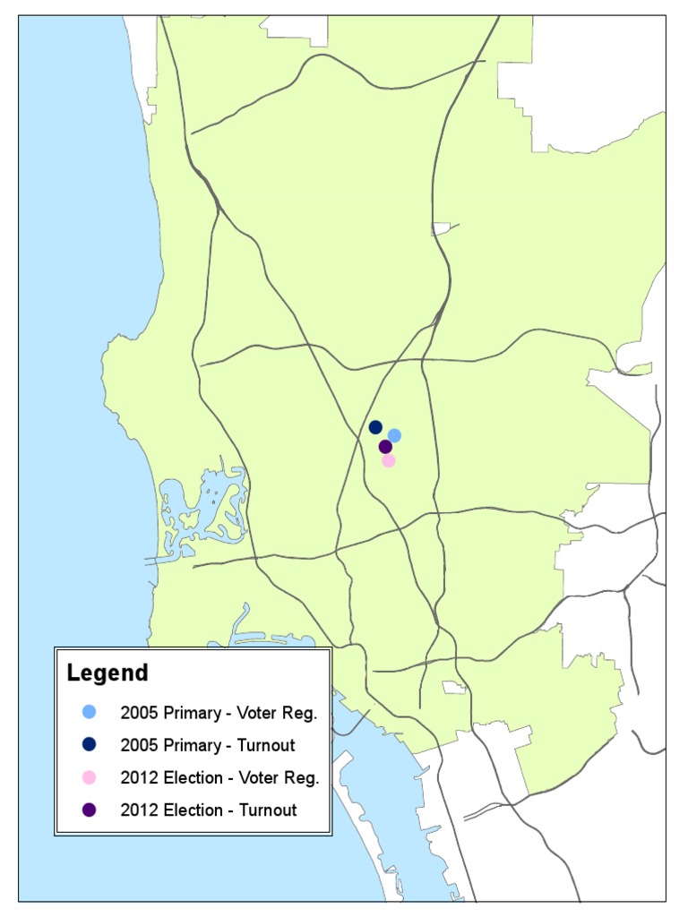 Legend: 2005 Primary - Voter Reg. 2005 Primary - Turnout 2012 Election ...