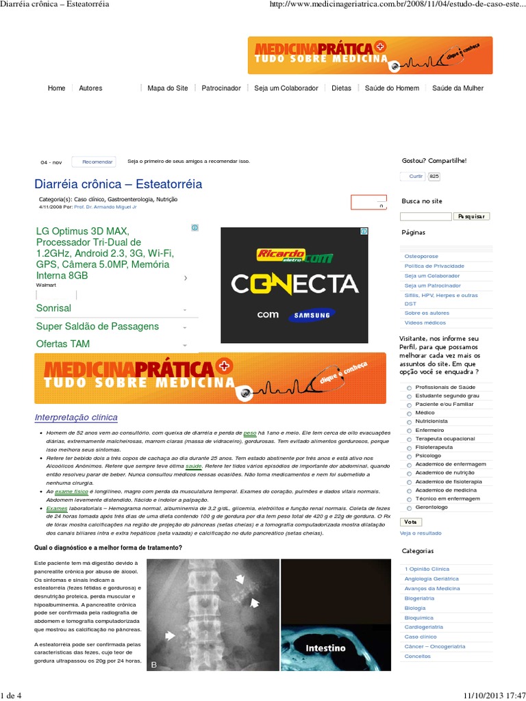 Diarréia Crônica - Esteatorréia | PDF | Especialidades médicas ...