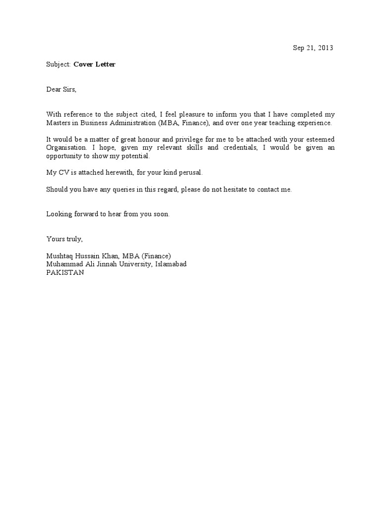 Cover_Letter.doc | Islamabad | Pakistan