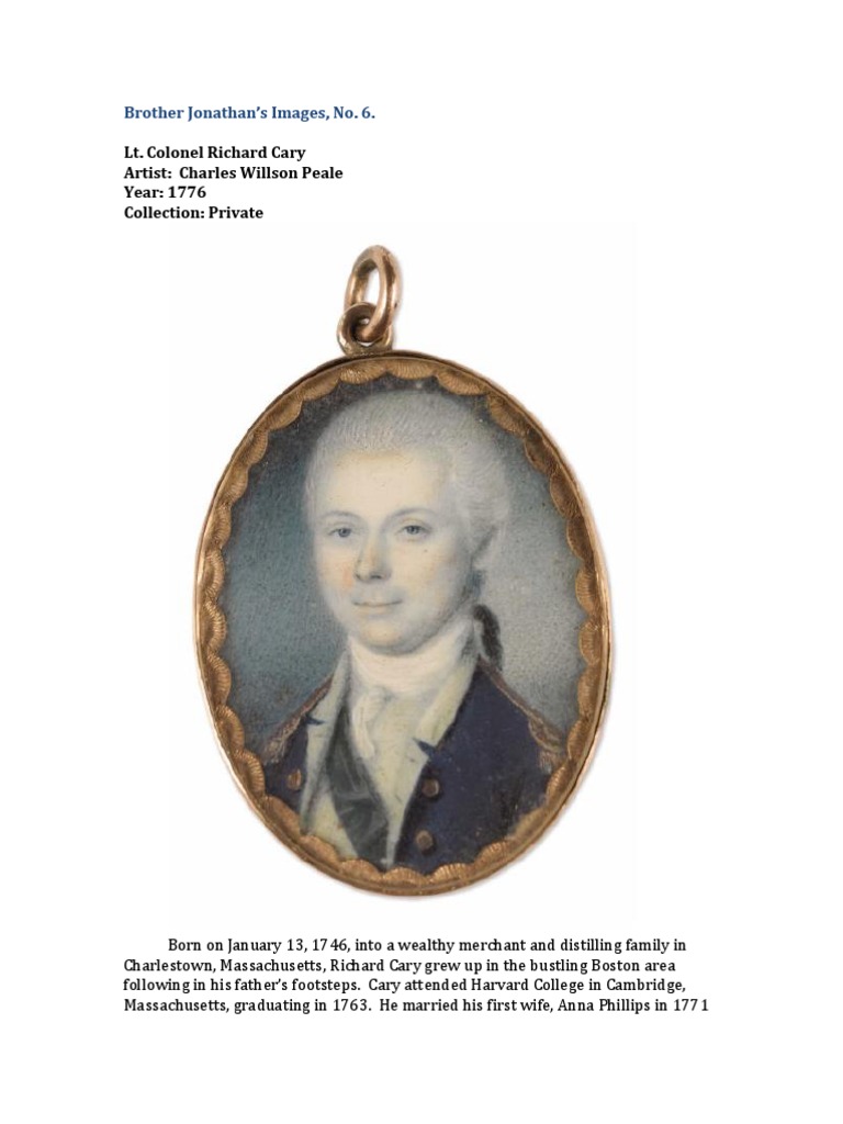(Brother Jonathan No. 6) Lt. Colonel Richard Cary | PDF | George ...