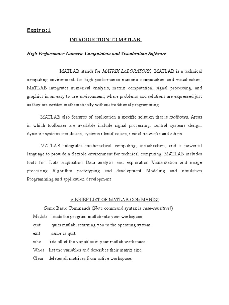 Matlab Student | PDF | Matlab | Matrix (Mathematics)