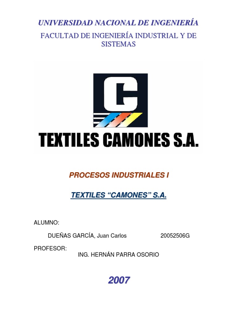 07 - Textil Camones | Descargar gratis PDF | Algodón | Textiles
