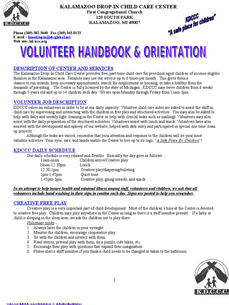 Volunteer Handbook & Orientation 09 | Download Free PDF | Child Abuse ...
