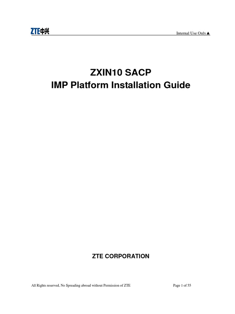 ZXIN10 SACP IMP Platform Installation Guide | PDF | Computer Cluster ...
